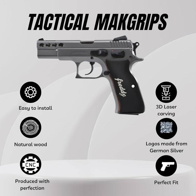 SAR Arms EAA Witness Fits for P8L, 2000 Light Acrylic Silver Metal Grips