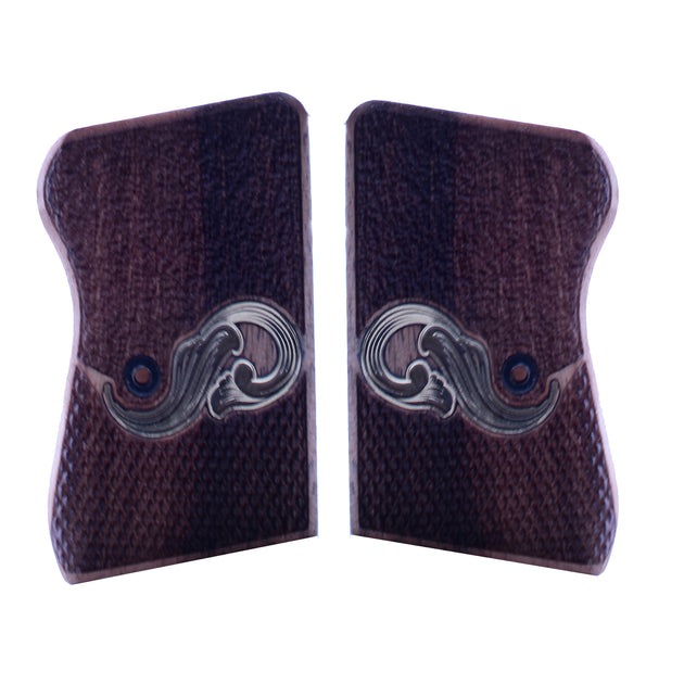 Cz 45 Grips, Gold Metal Logo Walnut Wood Gun Grips