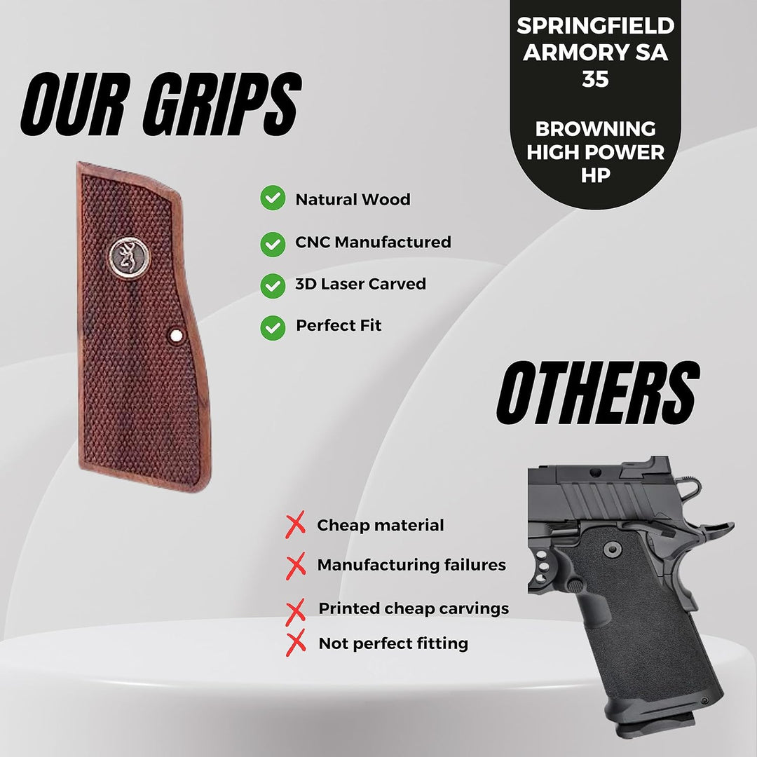 Browning High Power Grips Girsan Hi-Power MK I II III / Springfield Sa ...